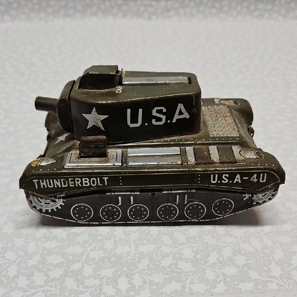 Made In Japan | Toys | Vintage Tin Litho Thunderbolt Usa Cap Action ...